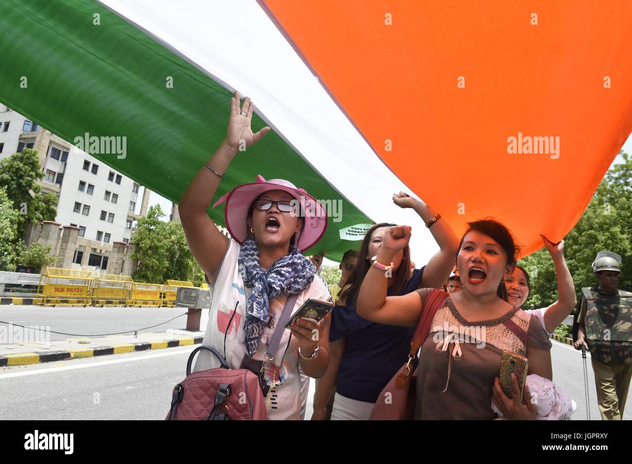 NEW DELHI, INDIA - JULY 9: The protesters marched from Rajghat to ...