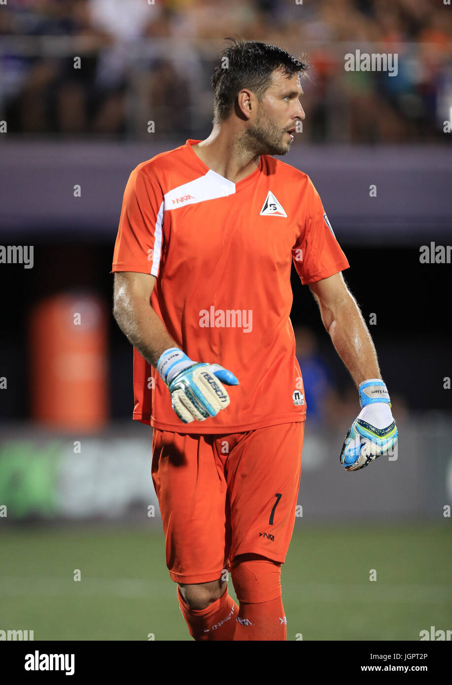 Miami, Florida, USA. 08th July, 2017. San Francisco Deltas goalkeeper ...