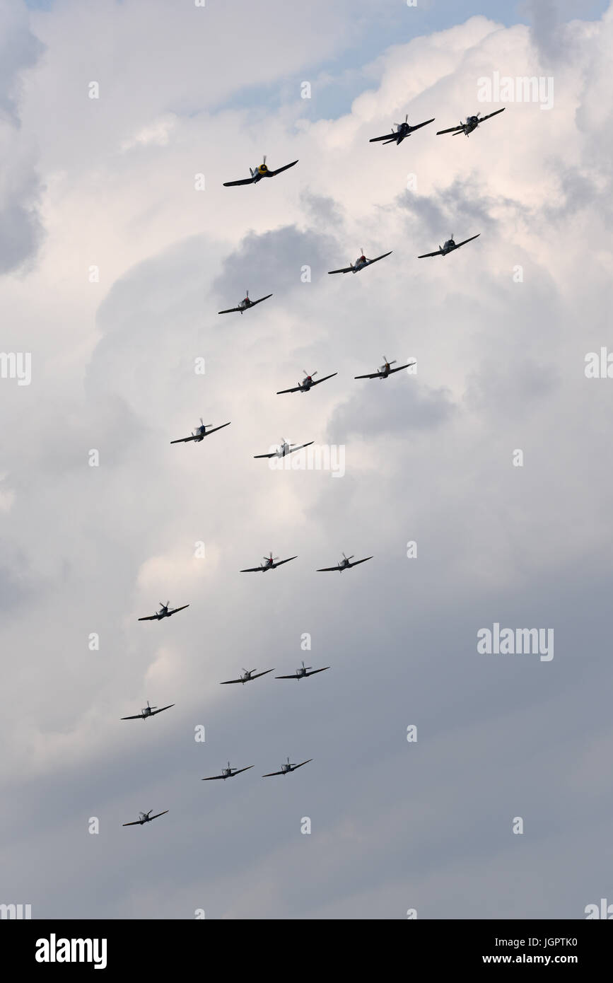 'Flying Legends' airshow at Duxford. Balbo large formation of second ...