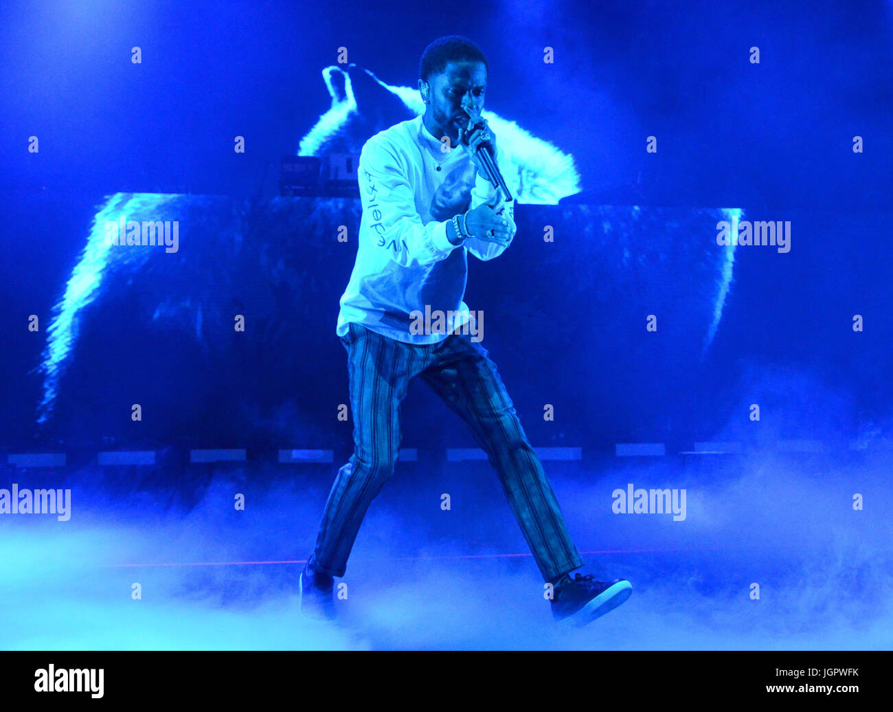 Milwaukee, Wisconsin, USA. 8th July, 2017. Rapper Big Sean performs ...