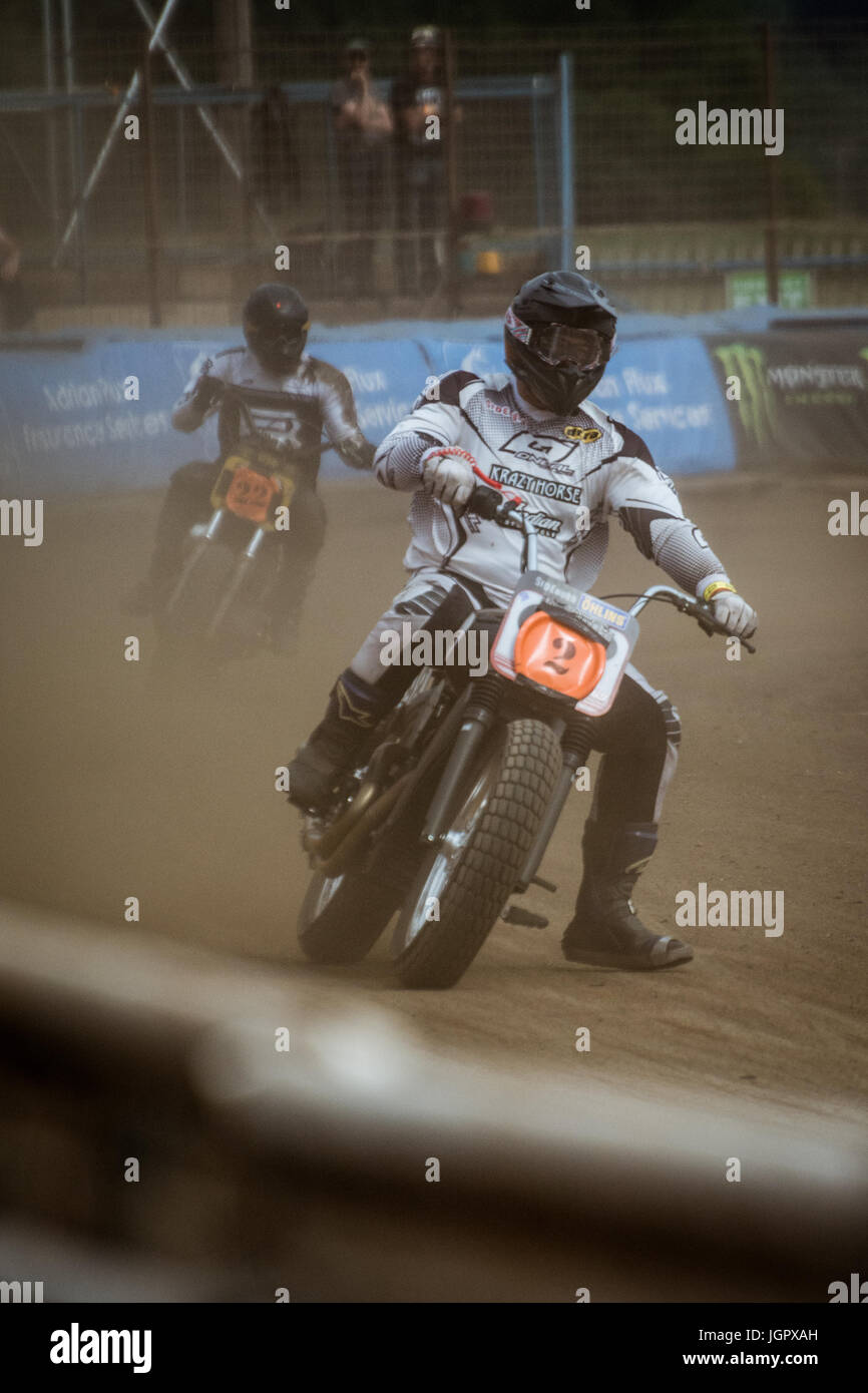 King's Lynn, Norfolk, UK. 9th July, 2017. Motorbike rider and bike ...
