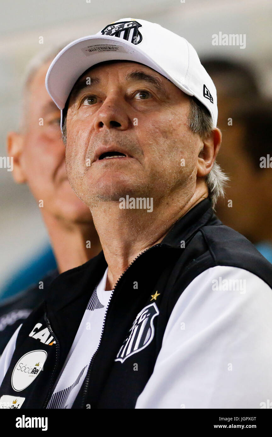 Santos, Brazil. 09th July, 2017. Levir Culpi during the match between ...
