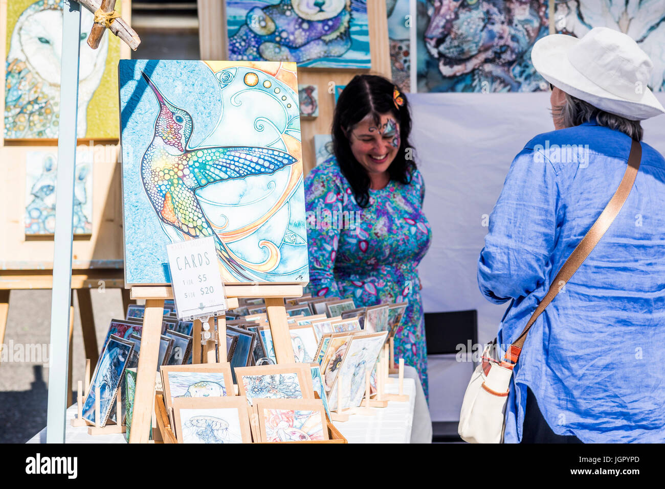 Vancouver, Canada. 9th Jul, 2017. Booth of watercolour artist Tamara ...