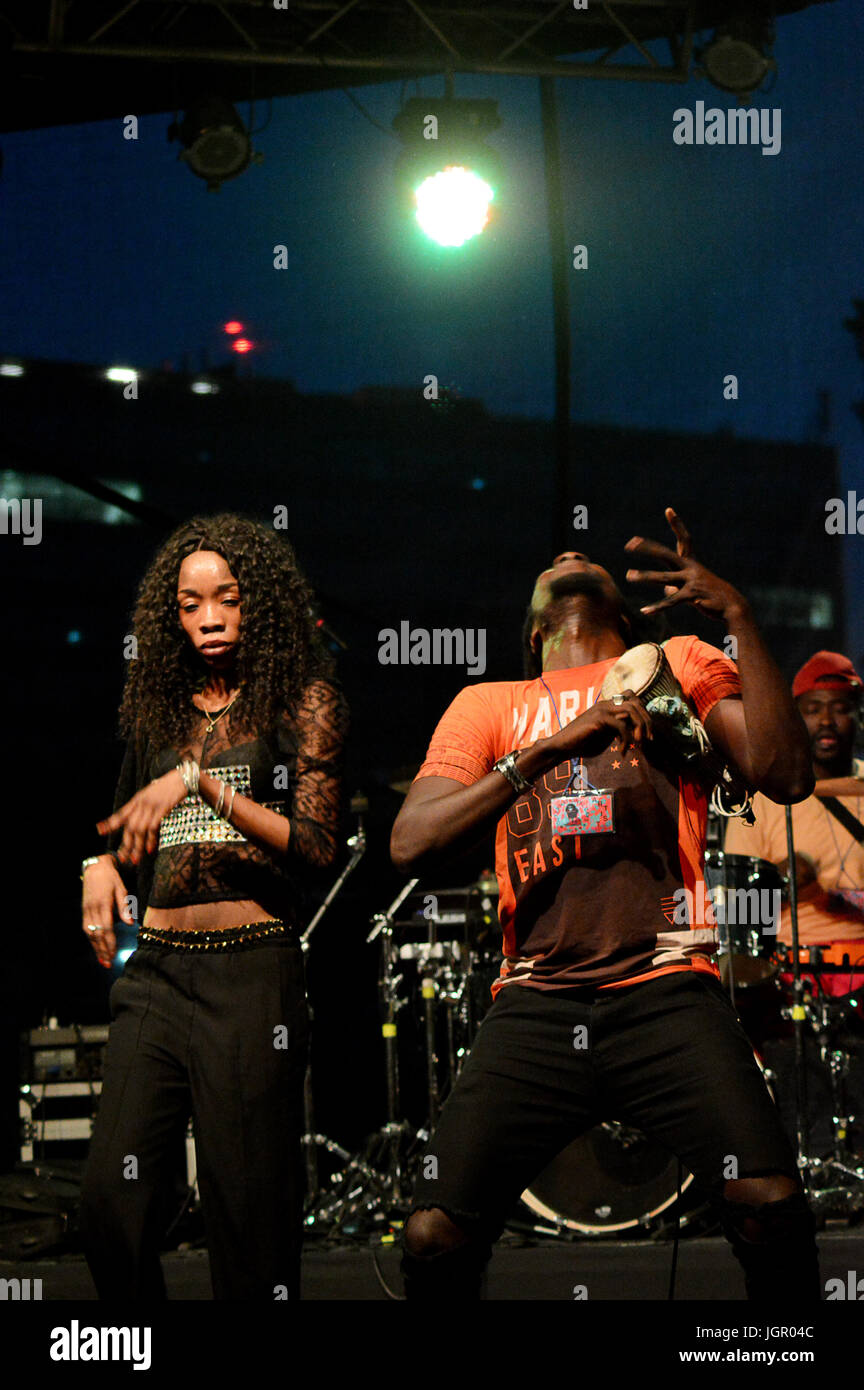 Bucharest, Romania. 9th Jul, 2017. Ndagga Rhythm Force from Senegal ...