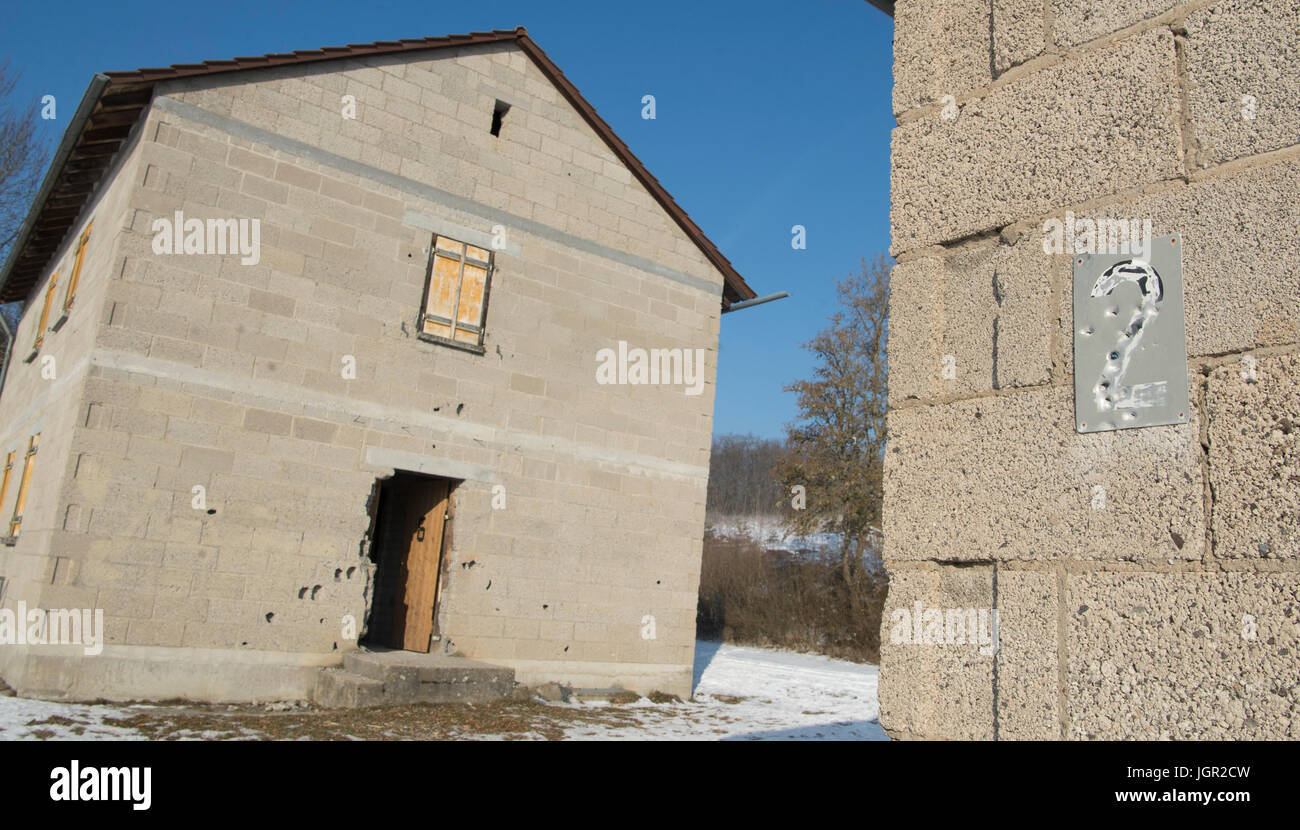 Calw, Germany. 23rd Jan, 2017. Holes can be seen on the walls of the ...