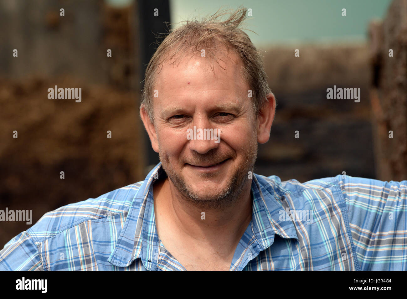 Lanke, Germany. 10th July, 2017. The farmer Michael Hauser can be seen ...