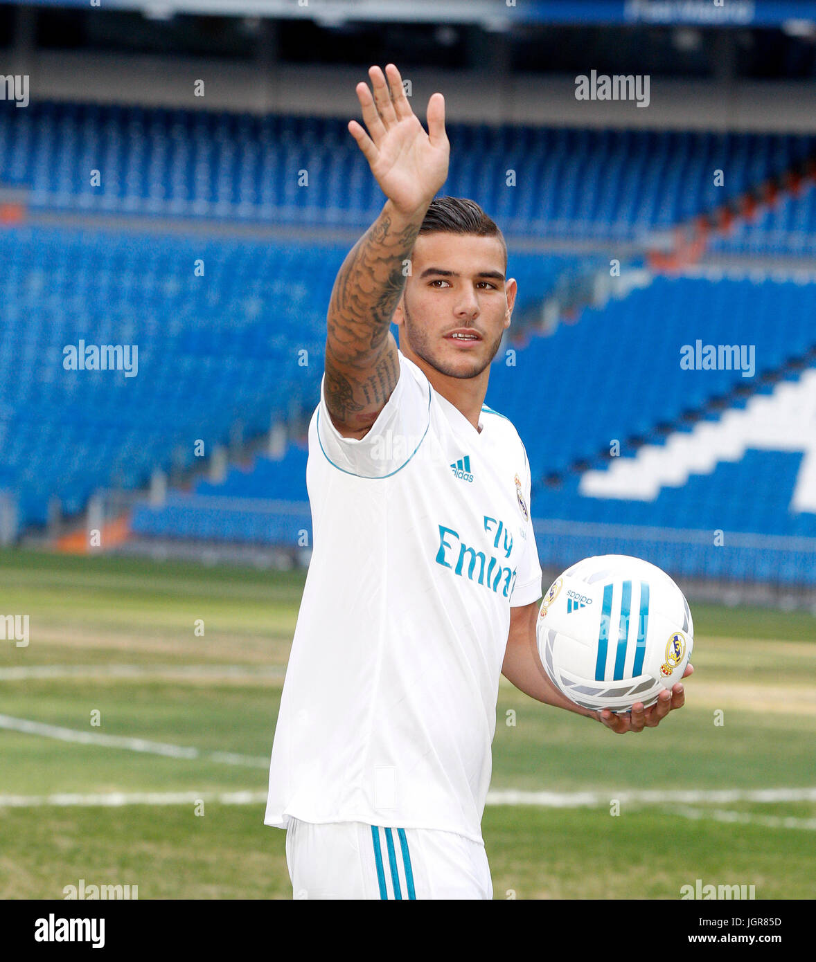 Madrid, Spain. 10th July, 2017. Soccerplayer Theo Hernández during his ...