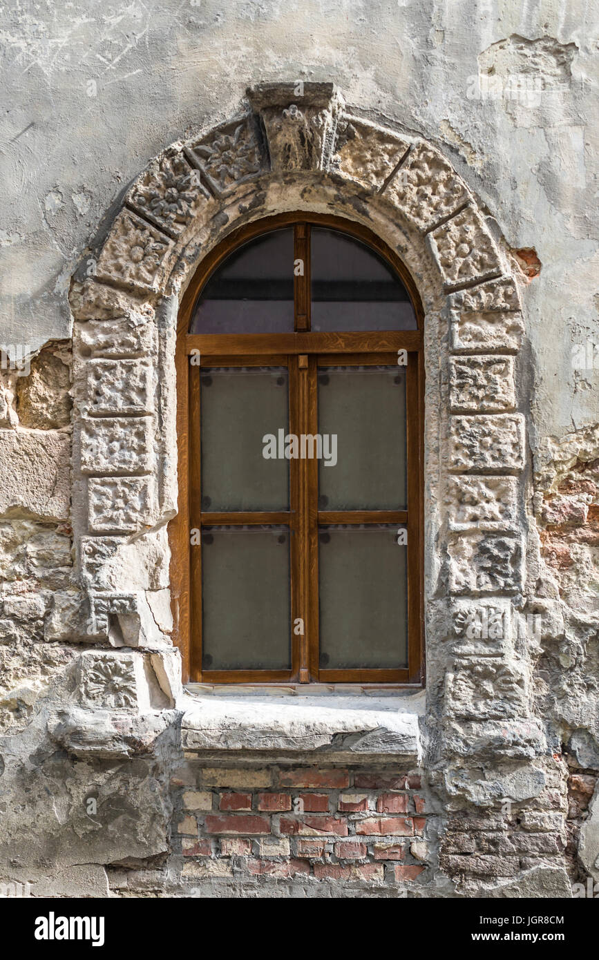 Old window on ancient wall Stock Photo - Alamy