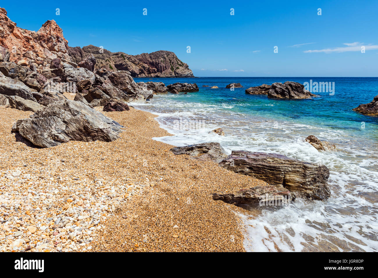 Beautiful beach of Paleochori with crystal clear waters in the south of ...