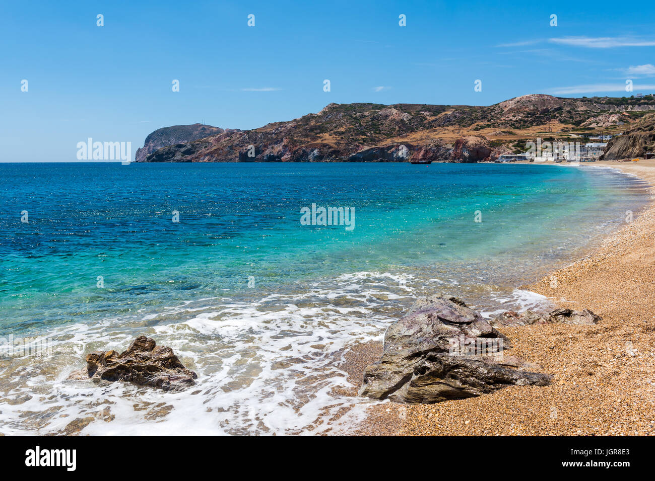 Beautiful beach of Paleochori with crystal clear waters in the south of ...