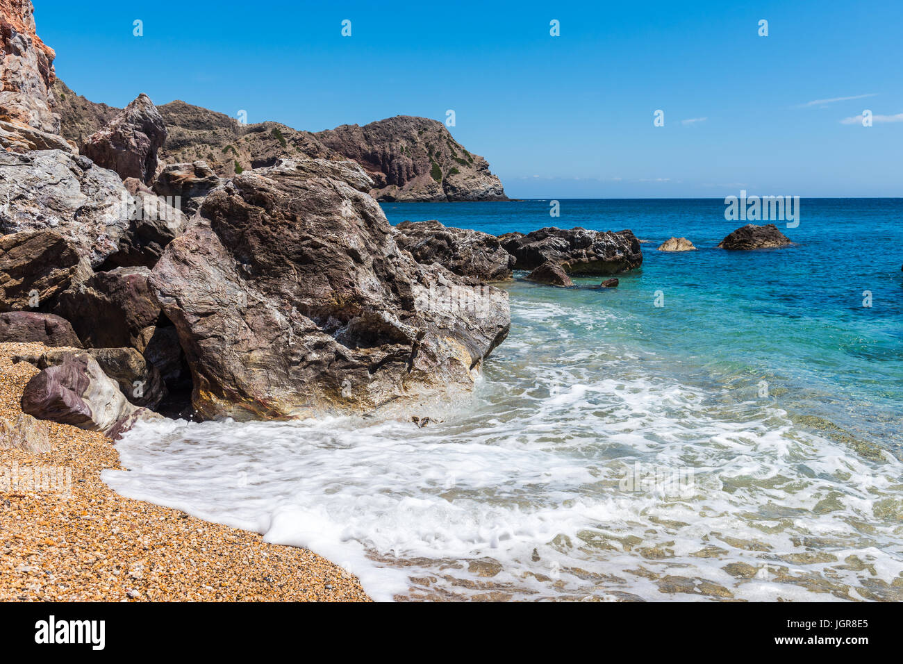 Beautiful beach of Paleochori with crystal clear waters in the south of ...
