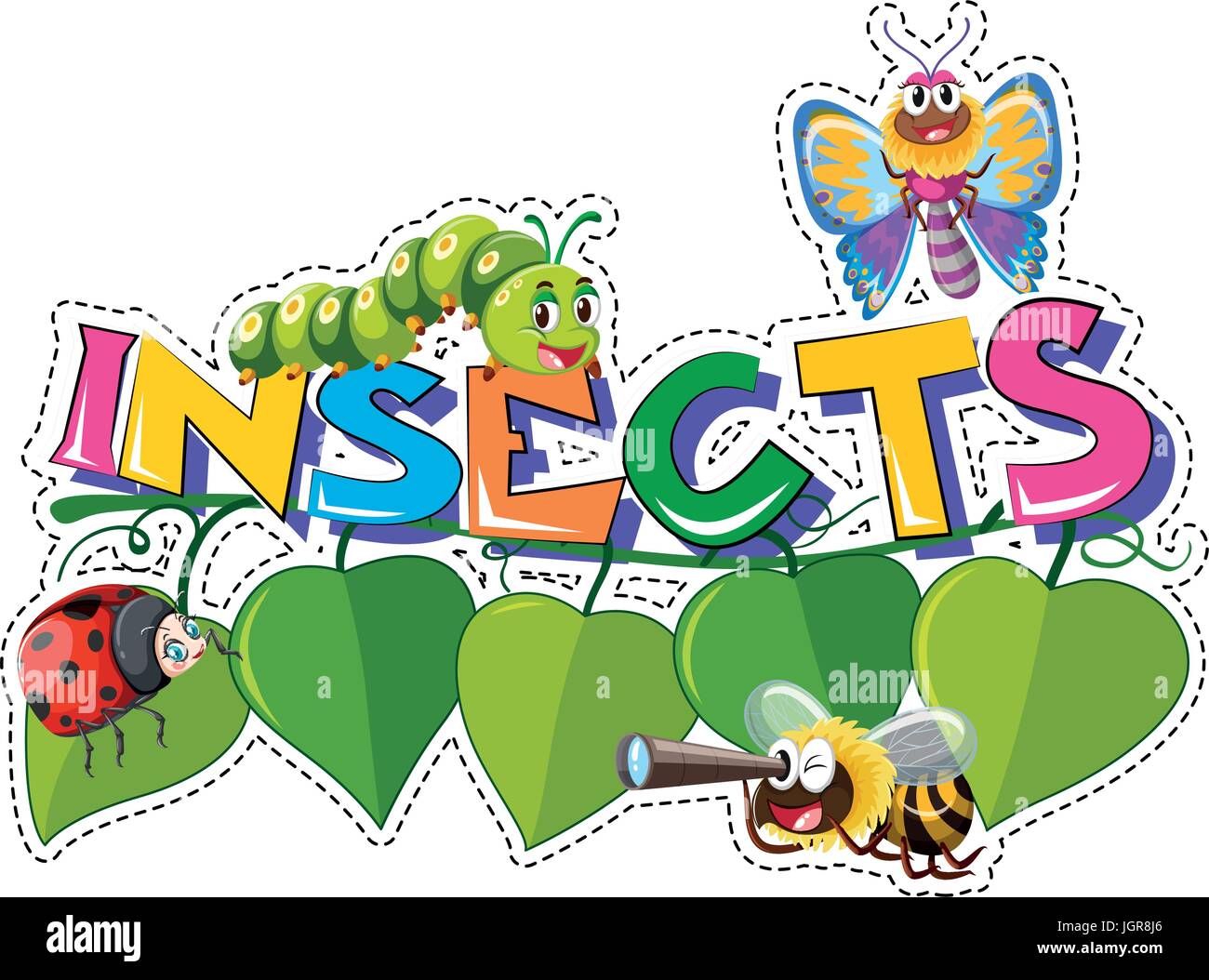 Insects leaves Stock Vector Images - Alamy