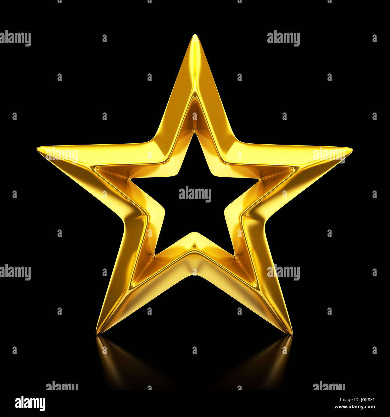 Shiny golden star - 3d rendering Stock Photo - Alamy