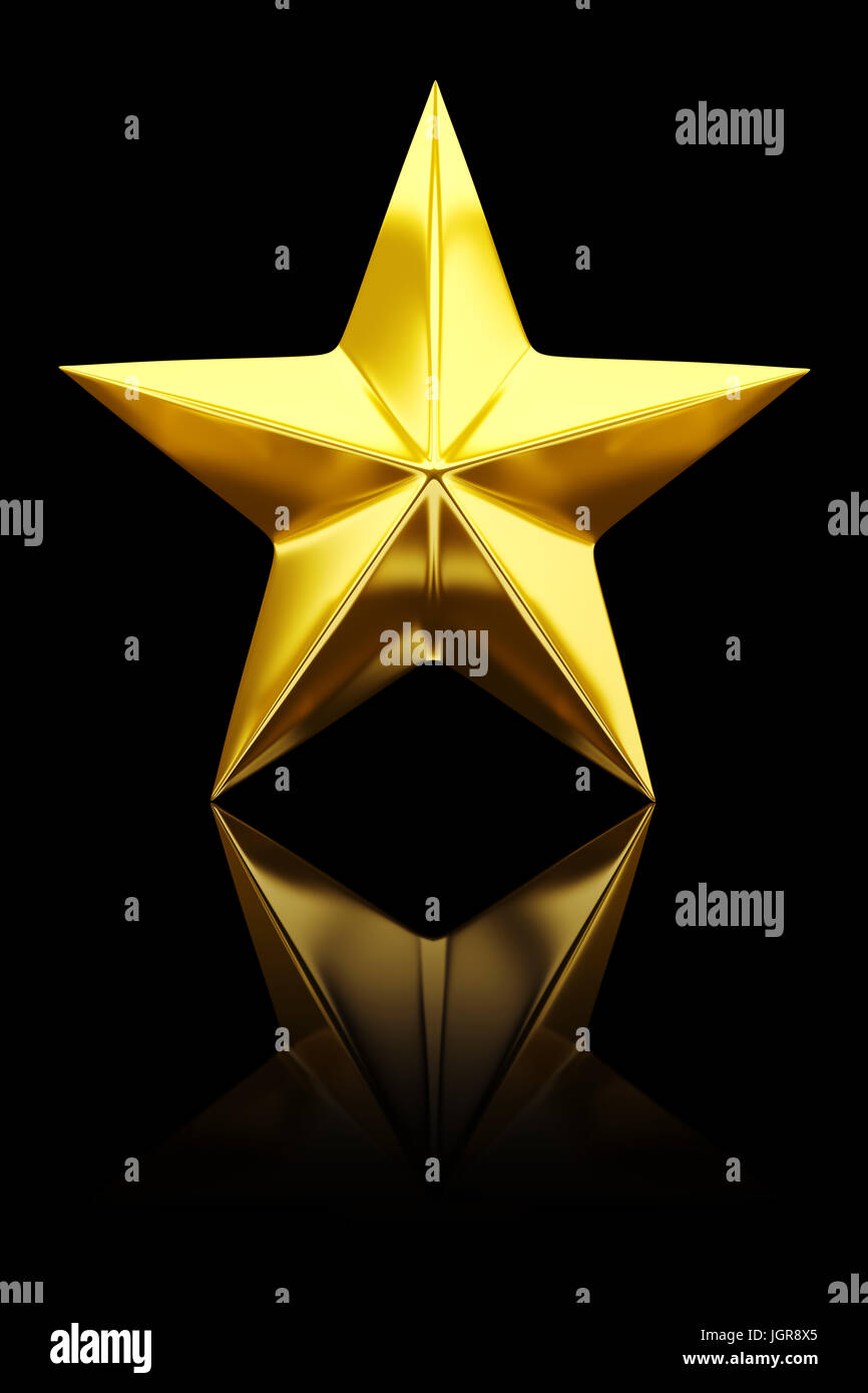 Shiny golden star - 3d rendering Stock Photo - Alamy