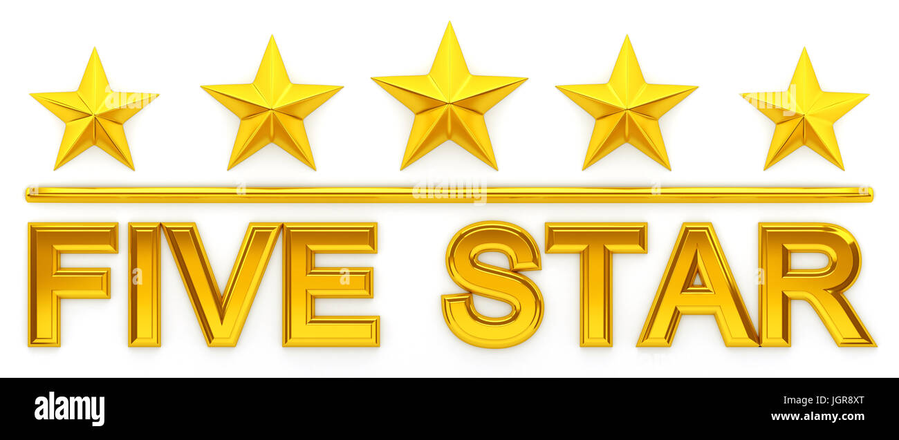 Five Star - 3d rendering Stock Photo - Alamy