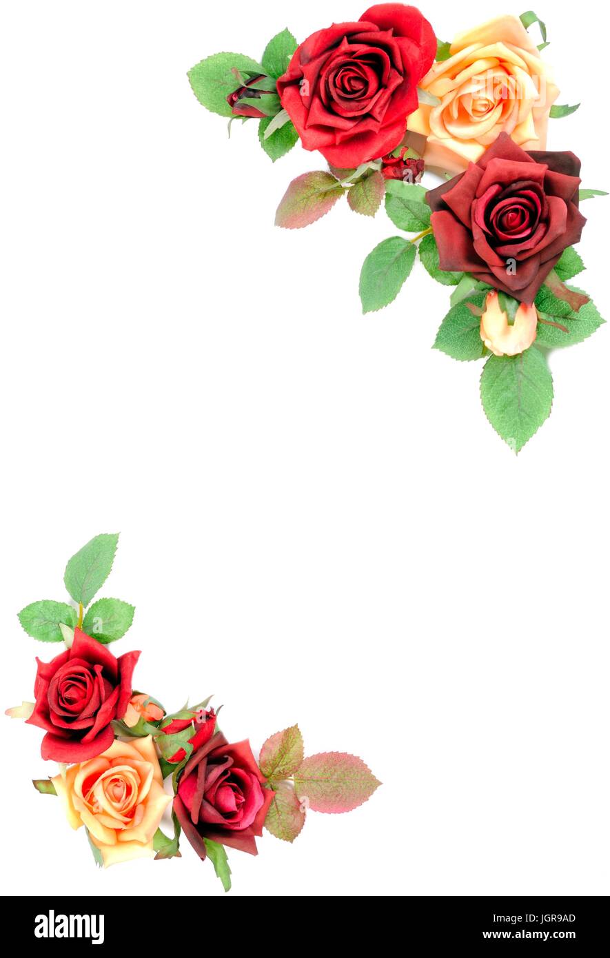 Red rose border frame hi-res stock photography and images - Alamy