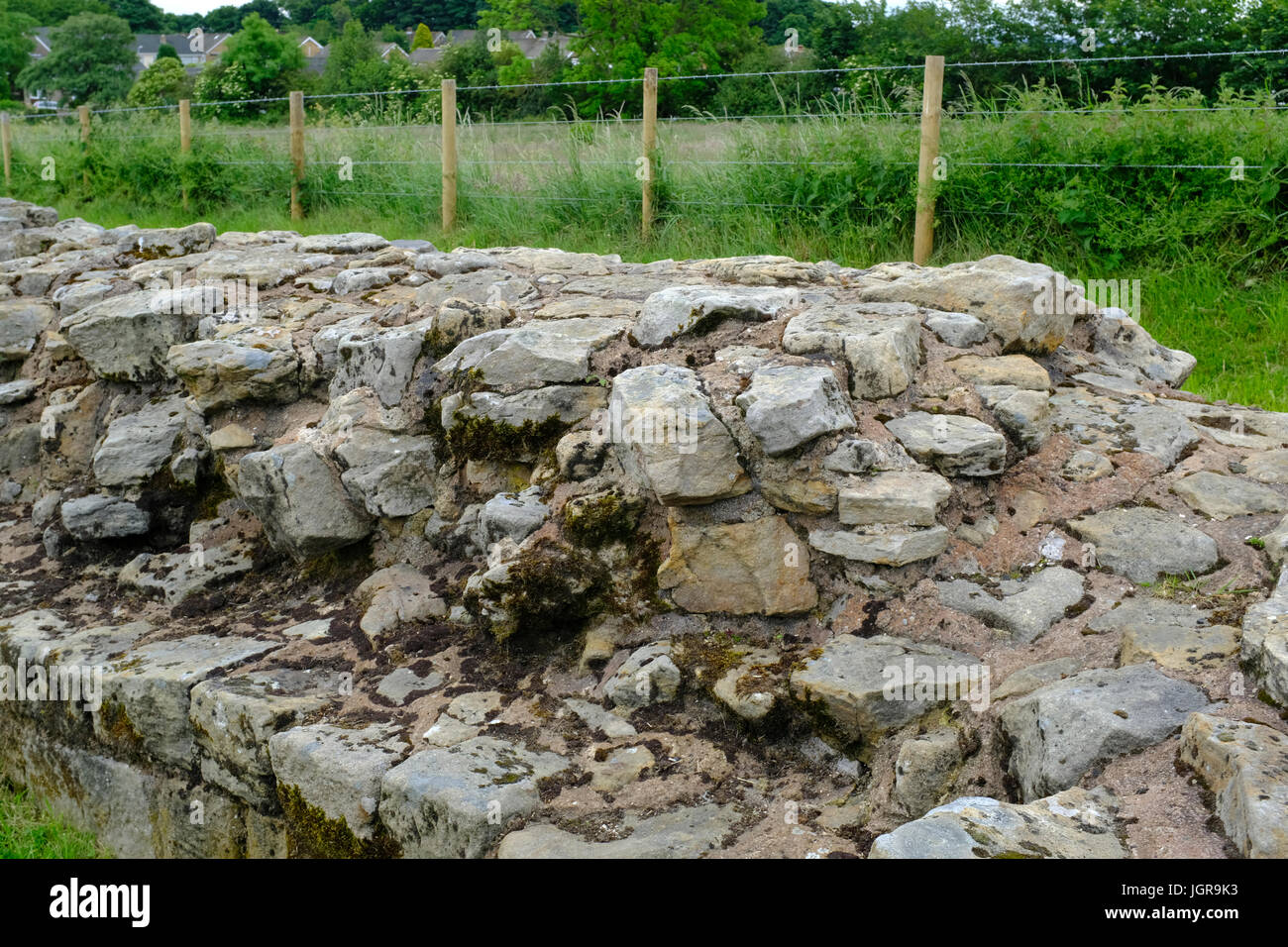 A portion of Hadrian's Wall at Heddon on the Wall, England, UK Stock ...