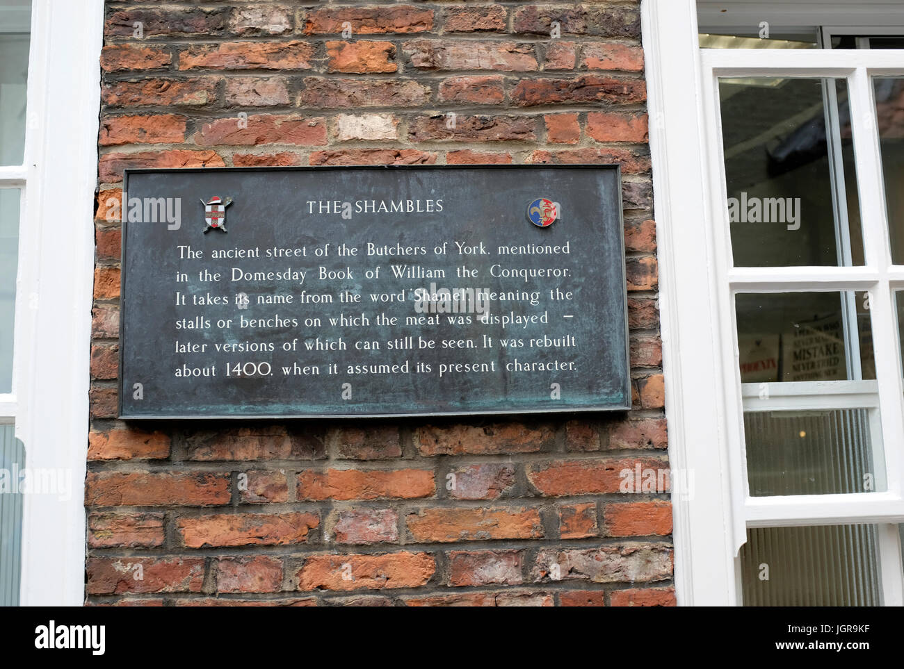Sign for The Shambles - A Street in York England Stock Photo - Alamy