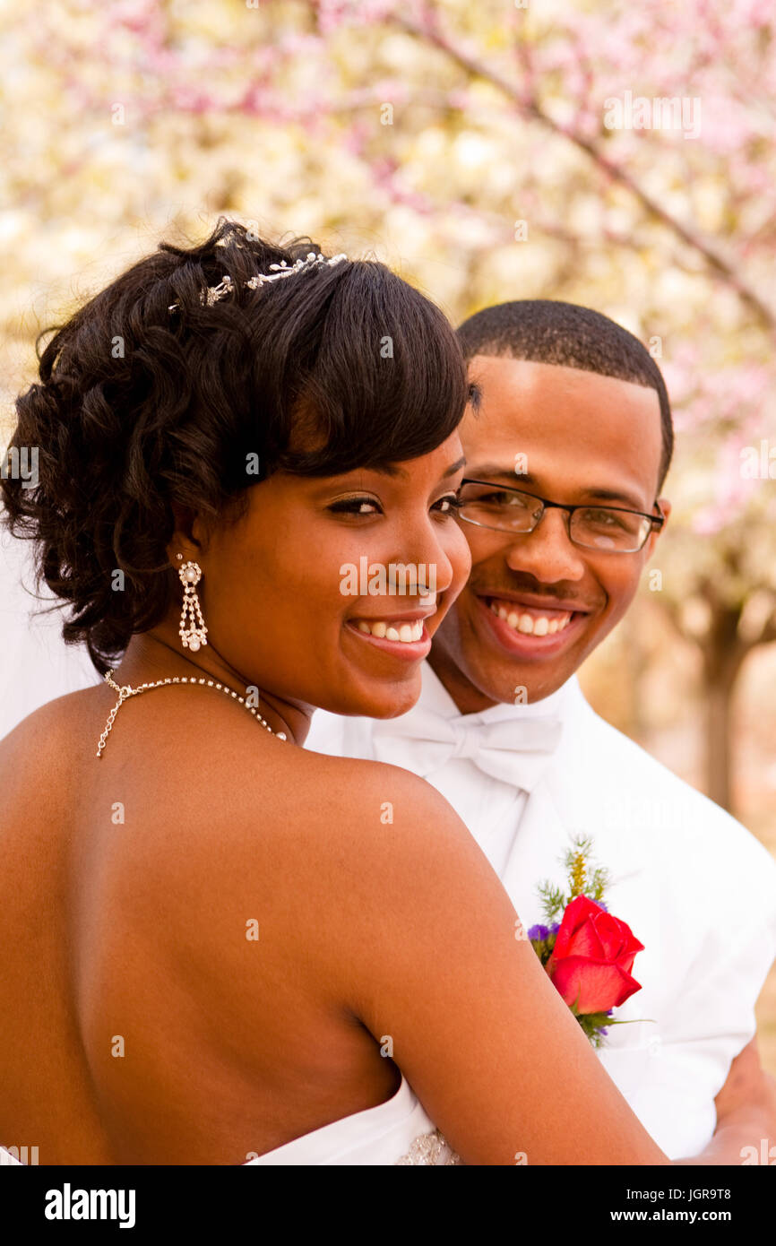 Bride and groom celebrating their wedding day Stock Photo - Alamy