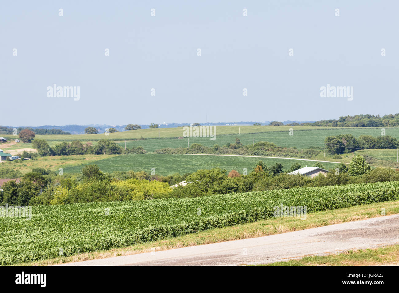 NEBRASKA FARMLAND SUMMER LANDSCAPE Stock Photo - Alamy