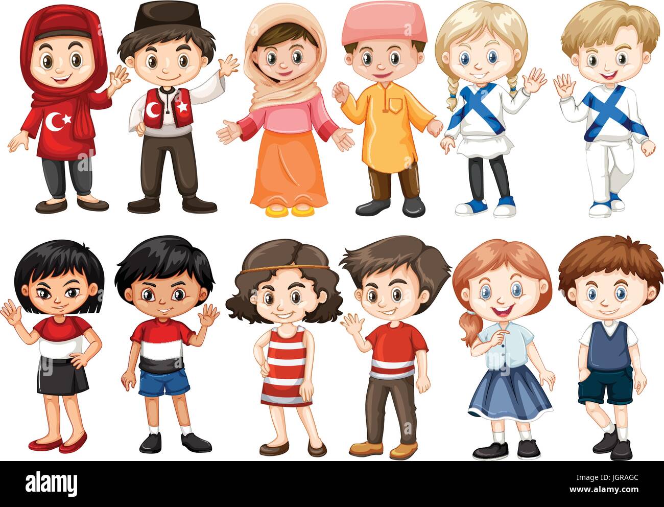 Children from different countries illustration Stock Vector Image & Art ...