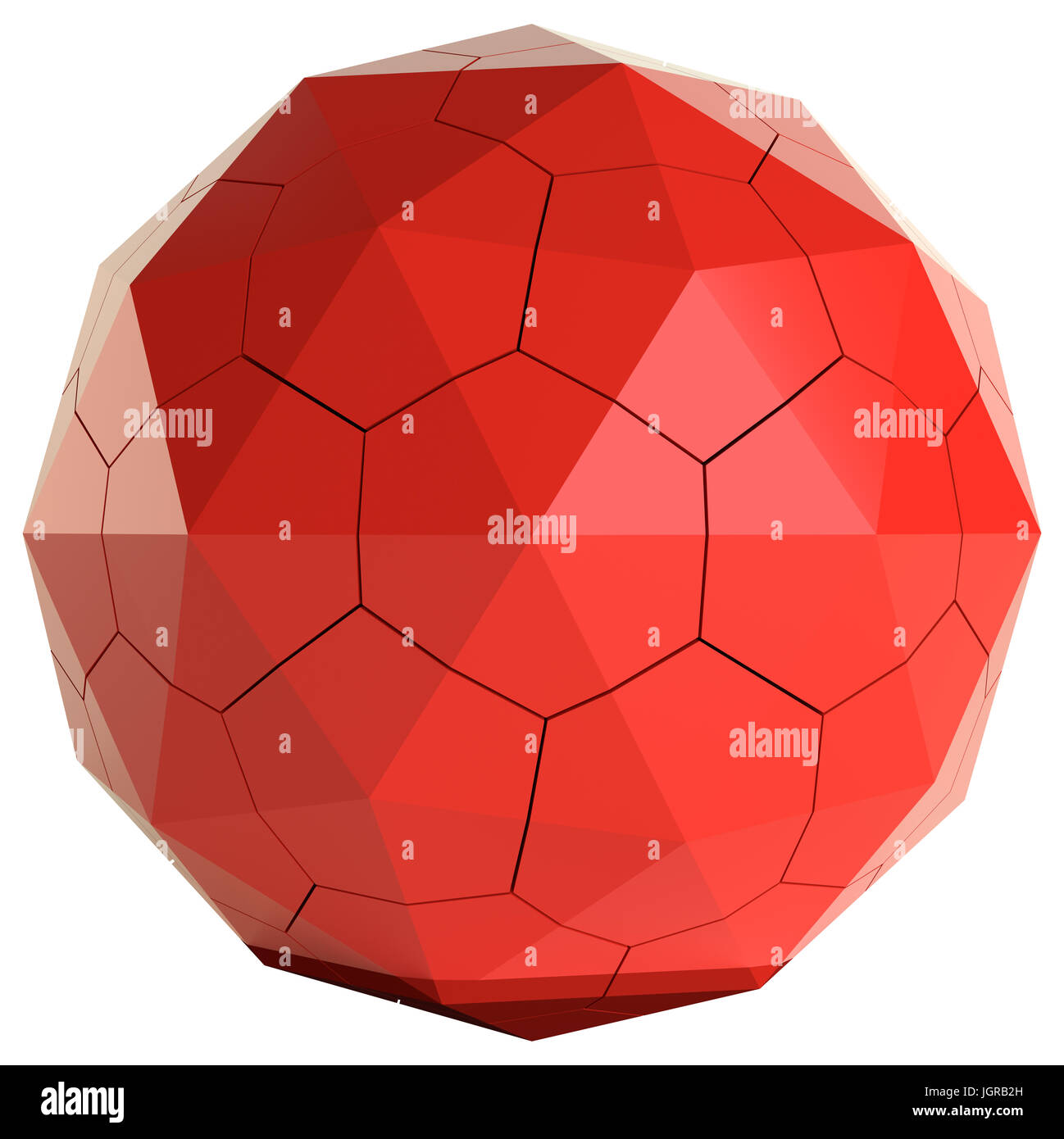 Red cracked sphere on white background Stock Photo - Alamy