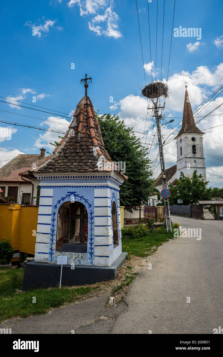 Small wayside shrine in Sibiel vilage famous from traditional Saxon ...