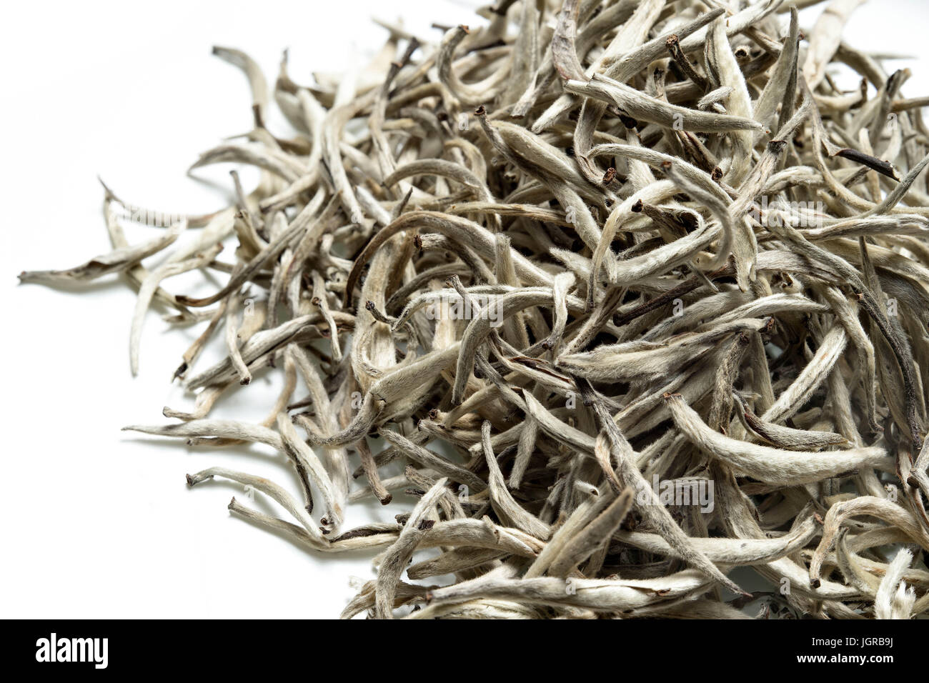 White tea on white background. Top view. Close up. High resolution ...