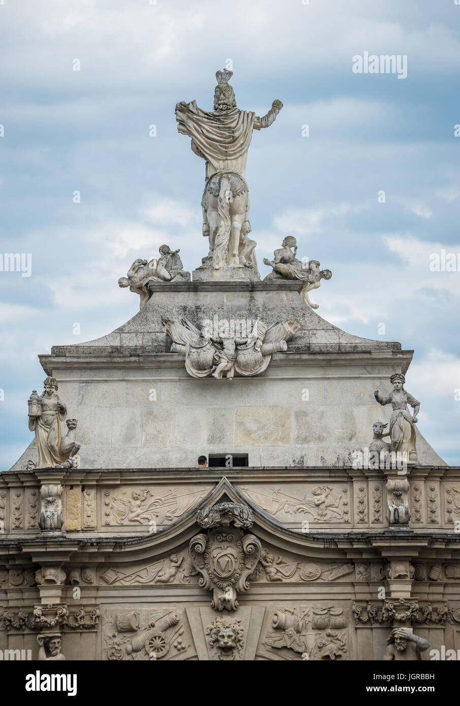Close up on 3rd Gate of the Alba Carolina Fortress called Carol's Gate in Alba Iulia city ...