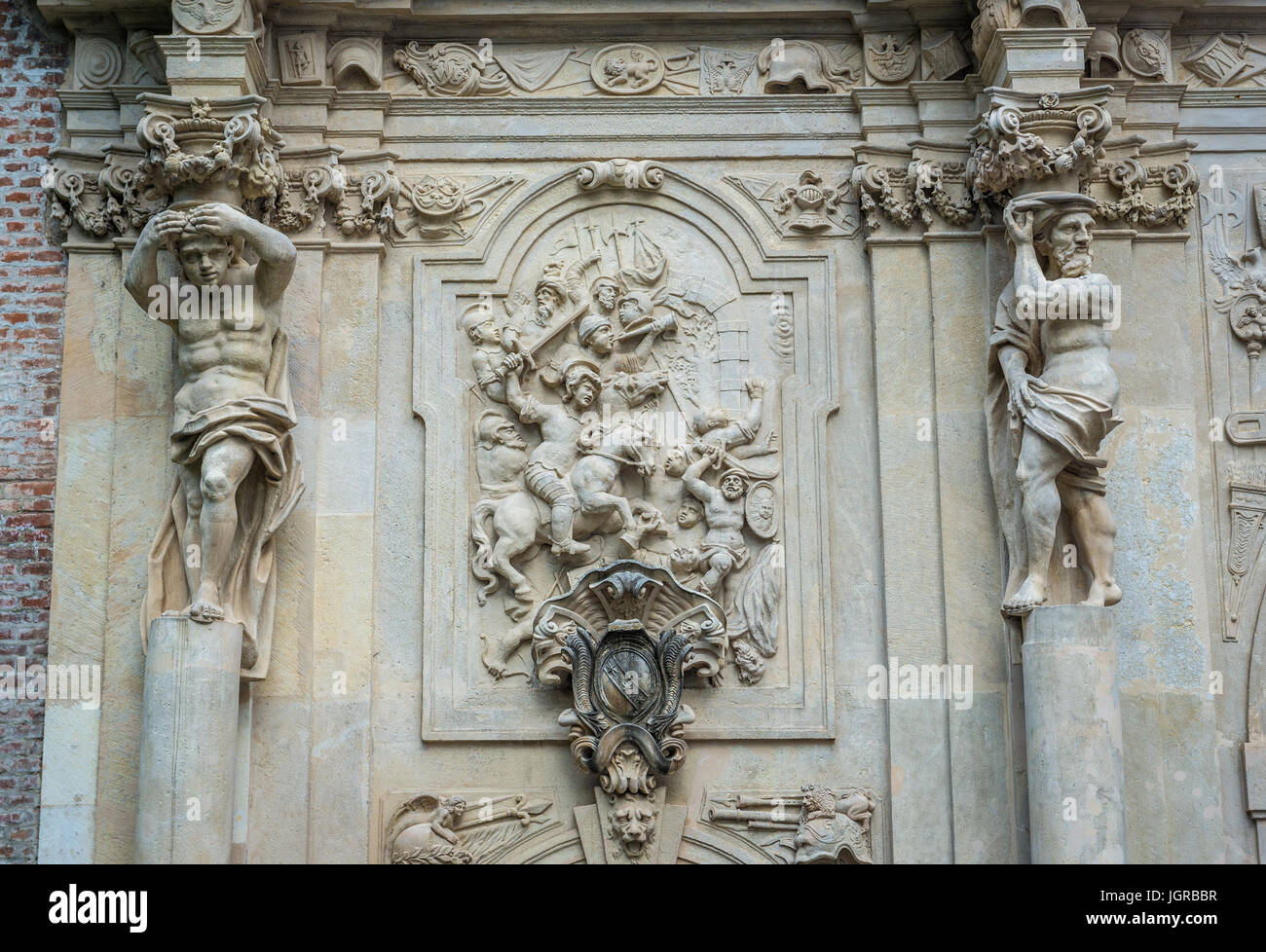 Details of 3rd Gate of the Alba Carolina Fortress called Carol's Gate in Alba Iulia city located ...
