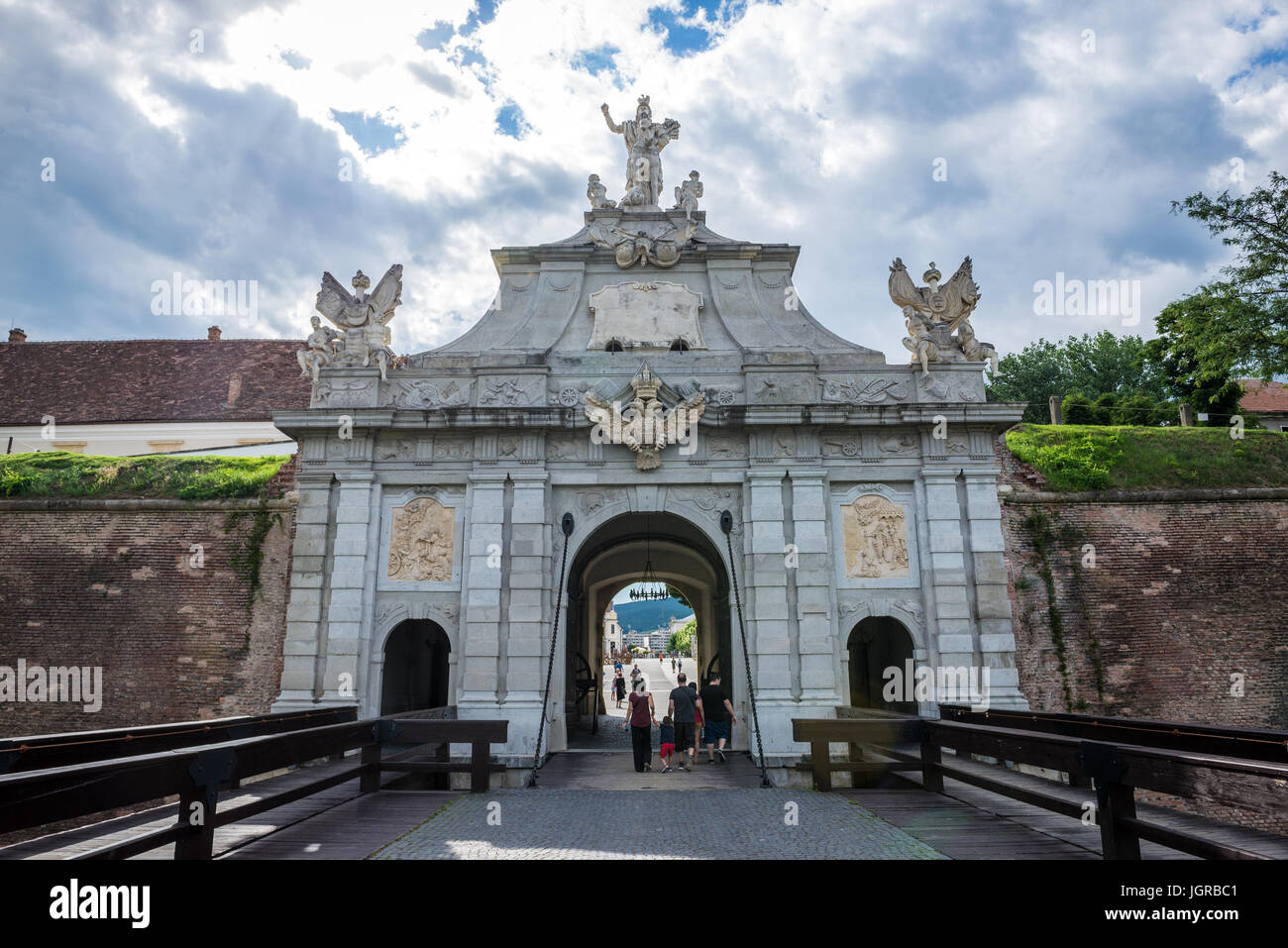 Bridge and 3rd Gate of the Alba Carolina Fortress called Carol's Gate in Alba Iulia city located ...