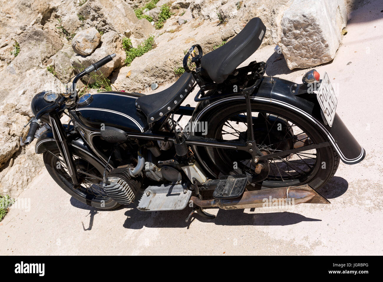 BMW R12 motorcycle Rhodes Town. Island of Rhodes Stock Photo - Alamy