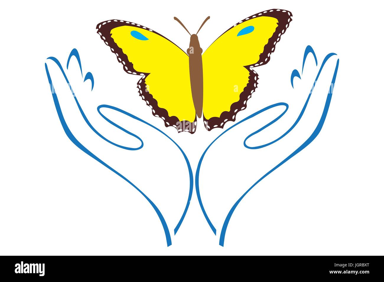 Butterfly shape with hands Stock Vector Images - Alamy