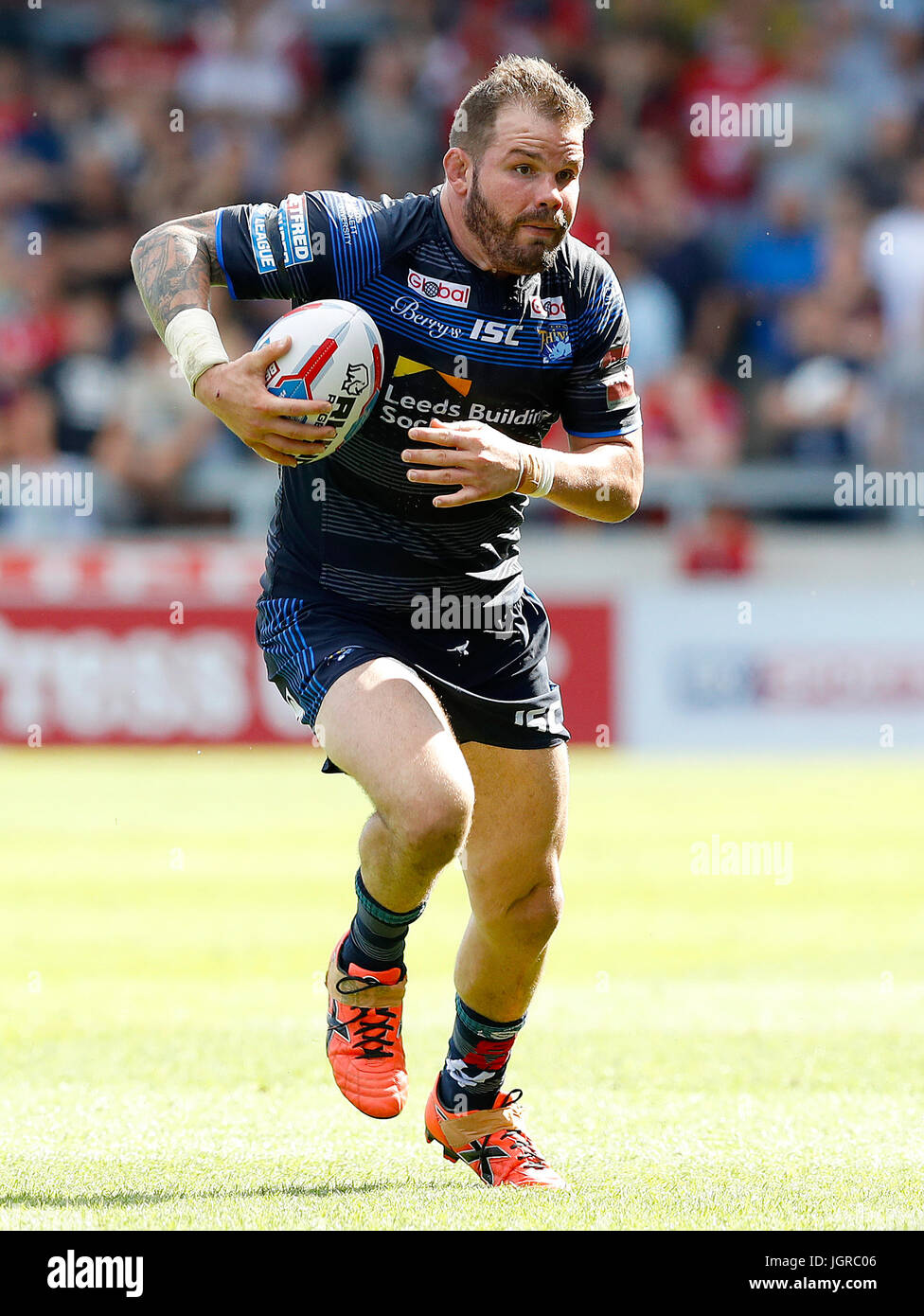 Leeds Rhinos Adam Cuthbertson in action against Salford Red Devils ...