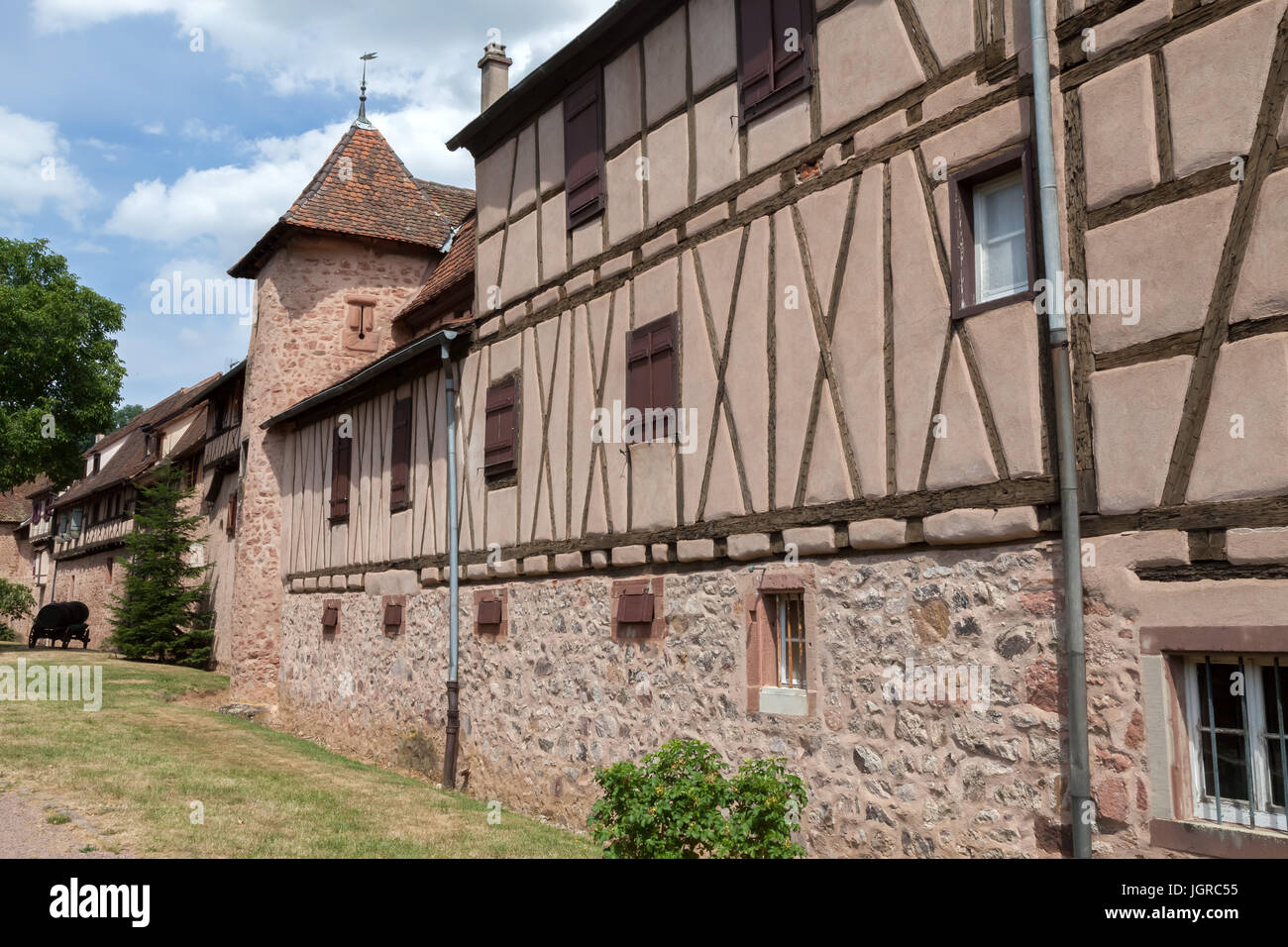 Medieval wall riquewihr village hi-res stock photography and images - Alamy