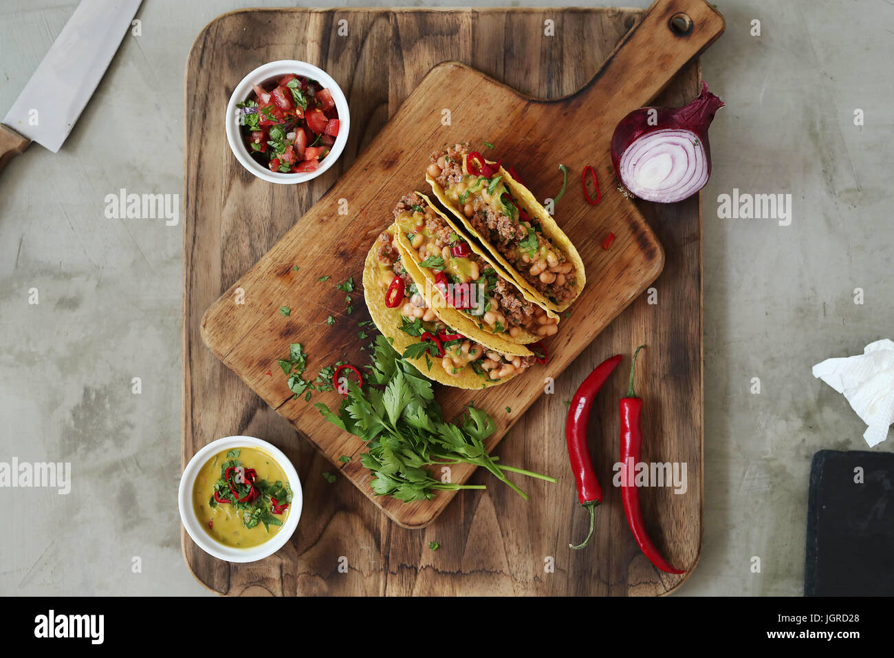 Food and cuisine. Delicious taco on the table Stock Photo - Alamy