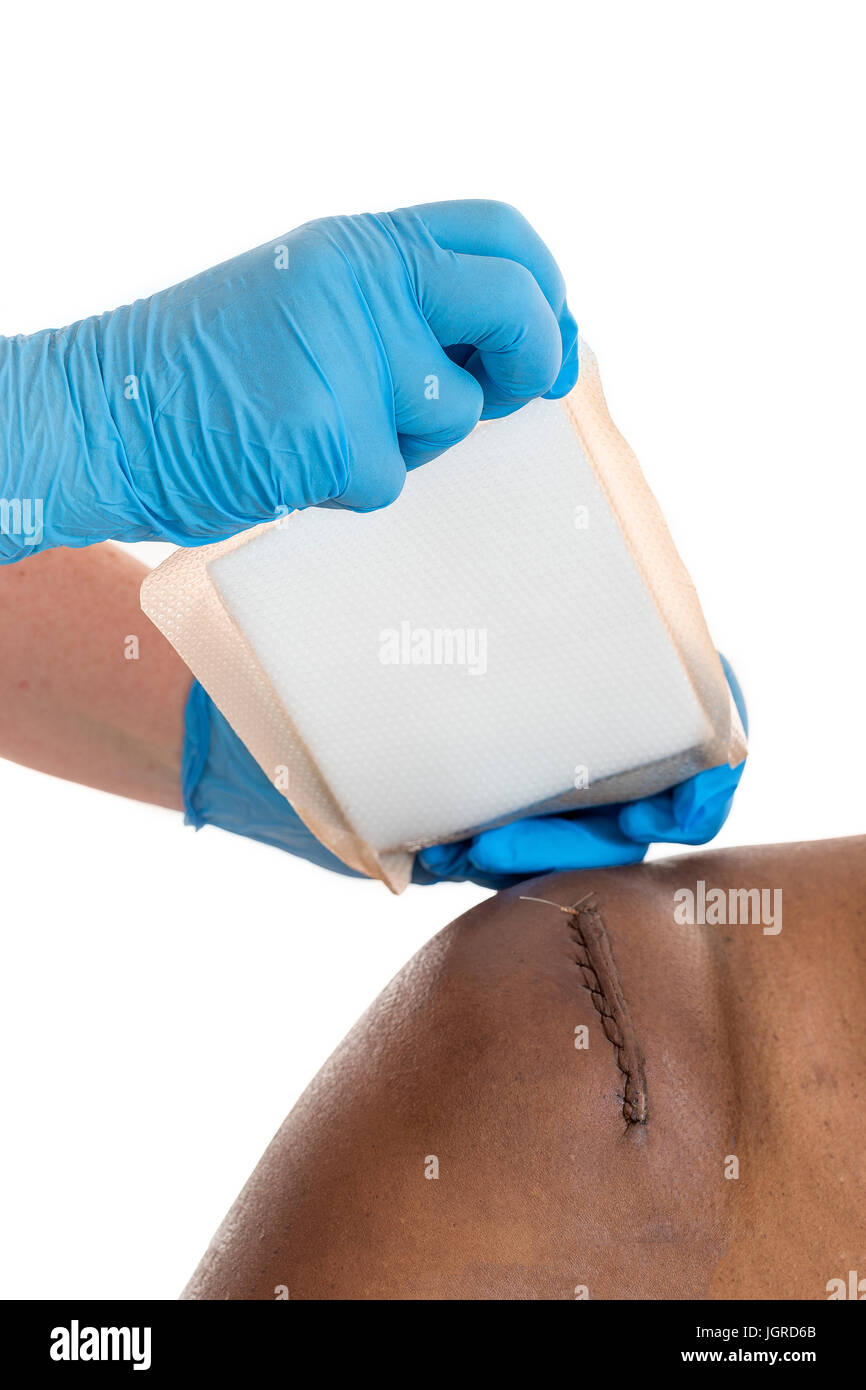 Woman sticking plaster shoulder hi-res stock photography and images - Alamy