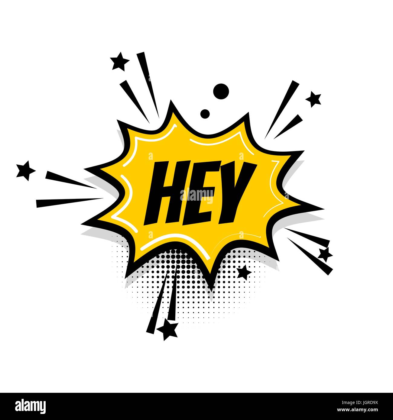 Comic text speech bubble pop art hey Stock Vector Image & Art - Alamy