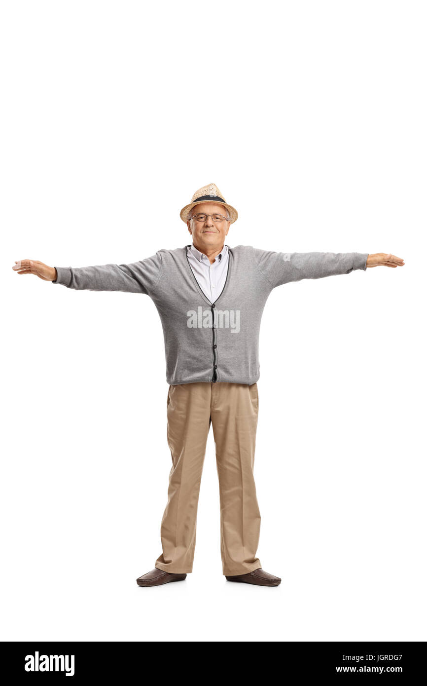 Man arms spread wide Cut Out Stock Images & Pictures - Alamy