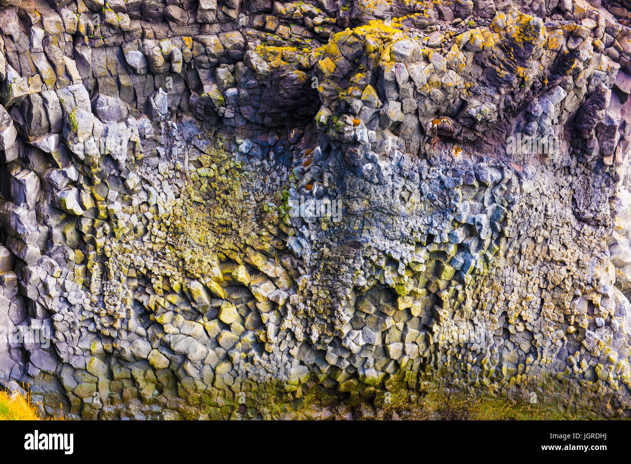 Acidic polygonal volcanic rock columns Stock Photo - Alamy