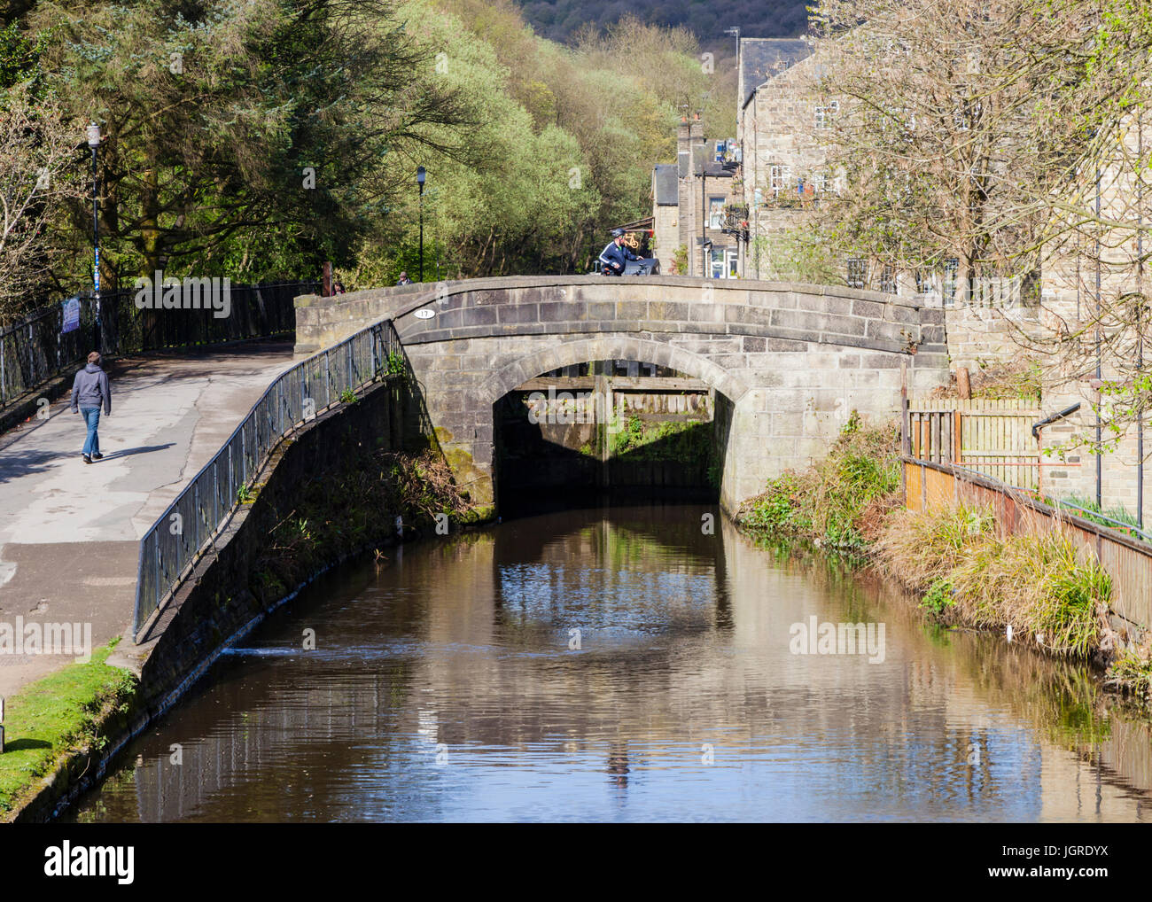 Hebden Bridge, England. 18th April 2017. The Pennine mill town of ...