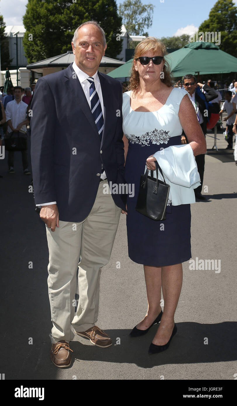 Sir Steve and Lady Ann Redgrave arrive on day eight of the Wimbledon ...