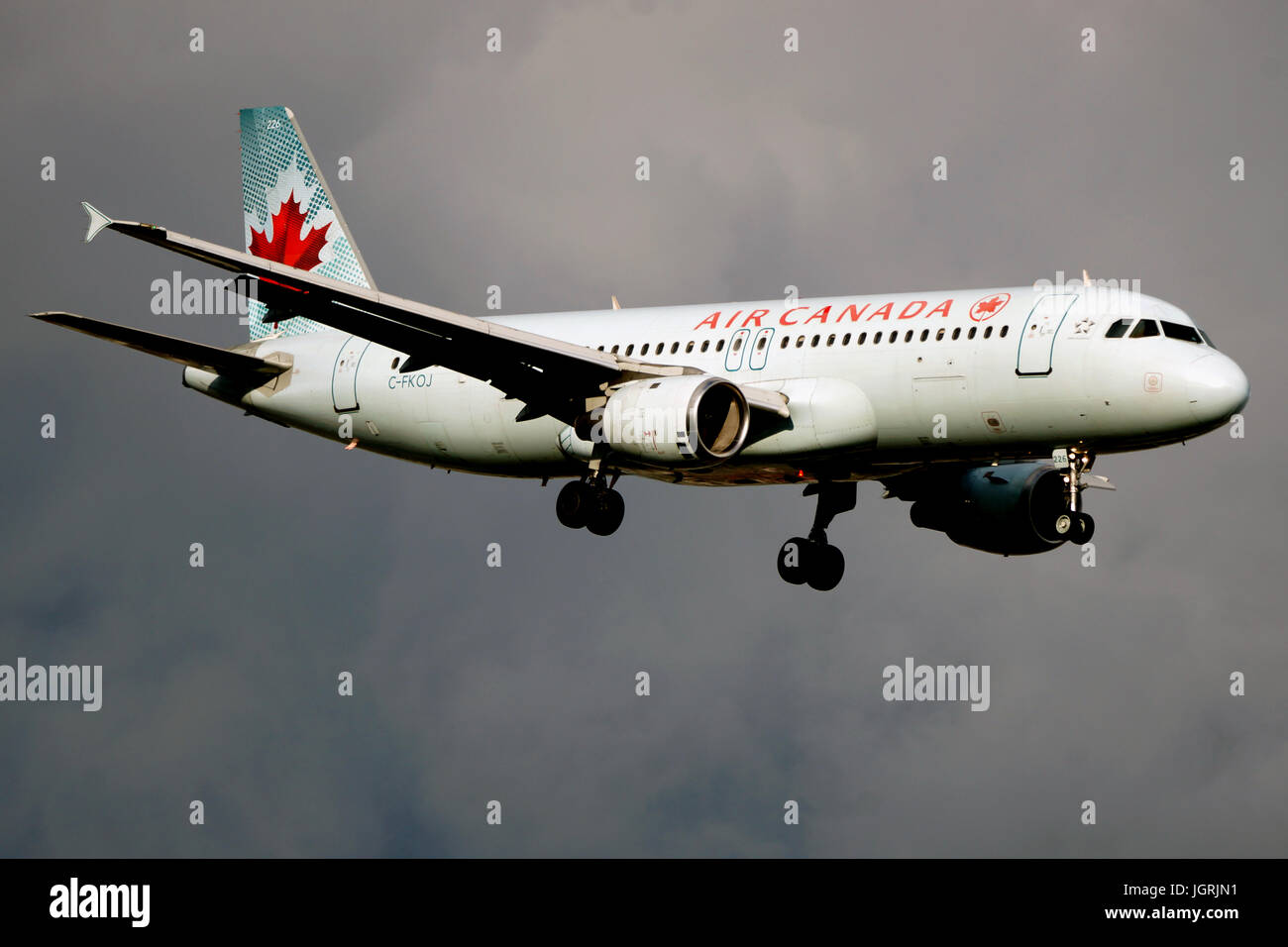 Montreal,Canada,8 July,2017.Air Canada passenger jet on final approach ...