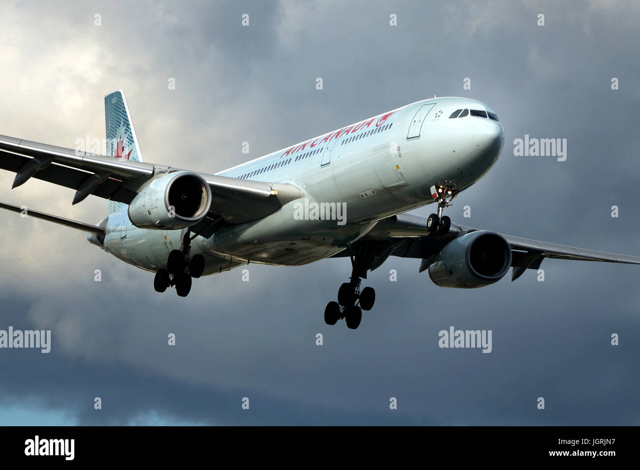 Montreal,Canada,8 July,2017.Air Canada passenger jet on final approach ...