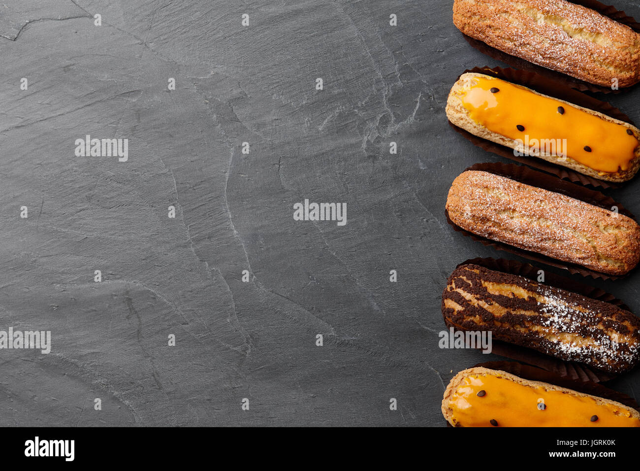 French eclairs for halloween Stock Photo - Alamy