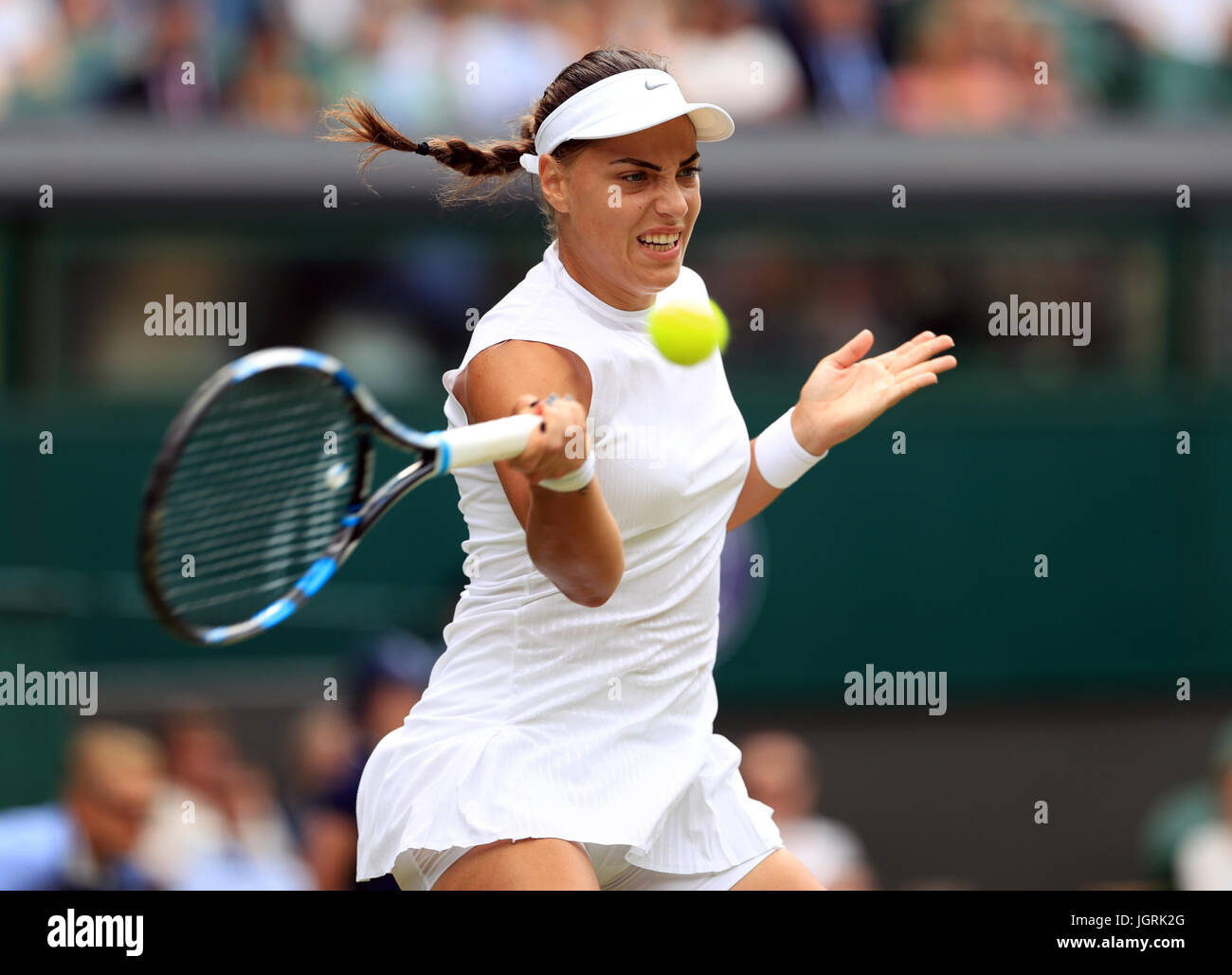 Ana Konjuh in action against Venus Williams on day seven of the ...