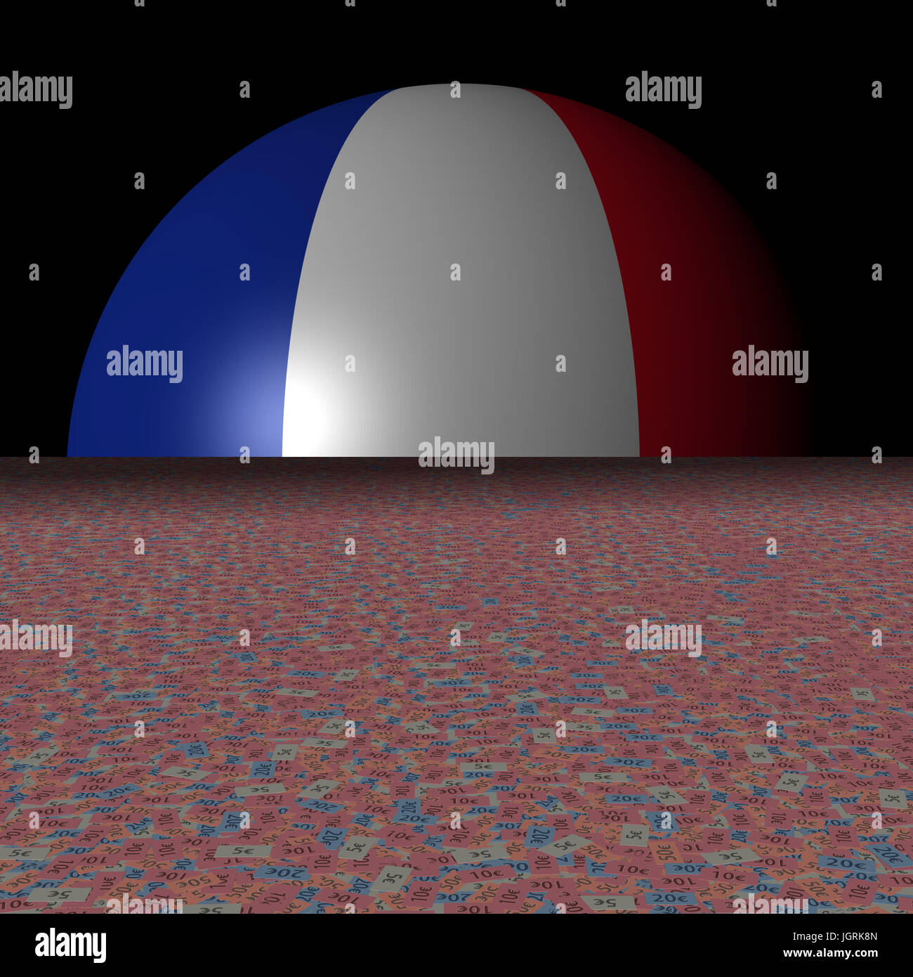 France flag sphere and abstract euros illustration Stock Photo - Alamy