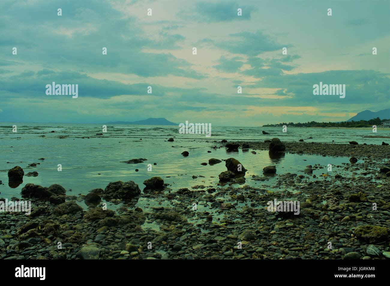 A beautiful view of the ocean from the shore Stock Photo - Alamy