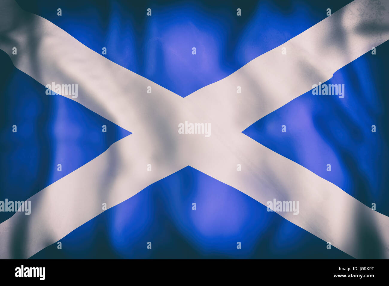 3d rendering of an old Scotland flag waving Stock Photo - Alamy