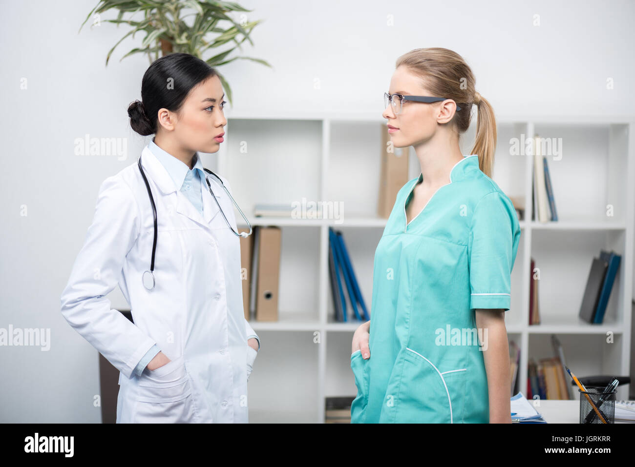 Doctor colleagues discussing work hi-res stock photography and images ...